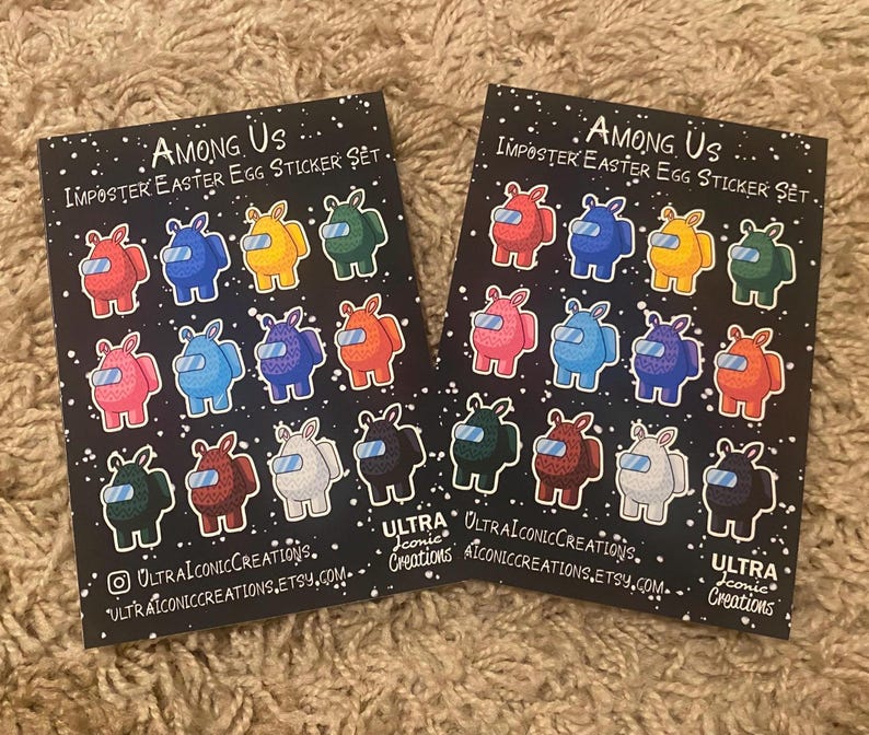 Among Us Inspired Imposter Easter Egg Sticker Sheet - Etsy