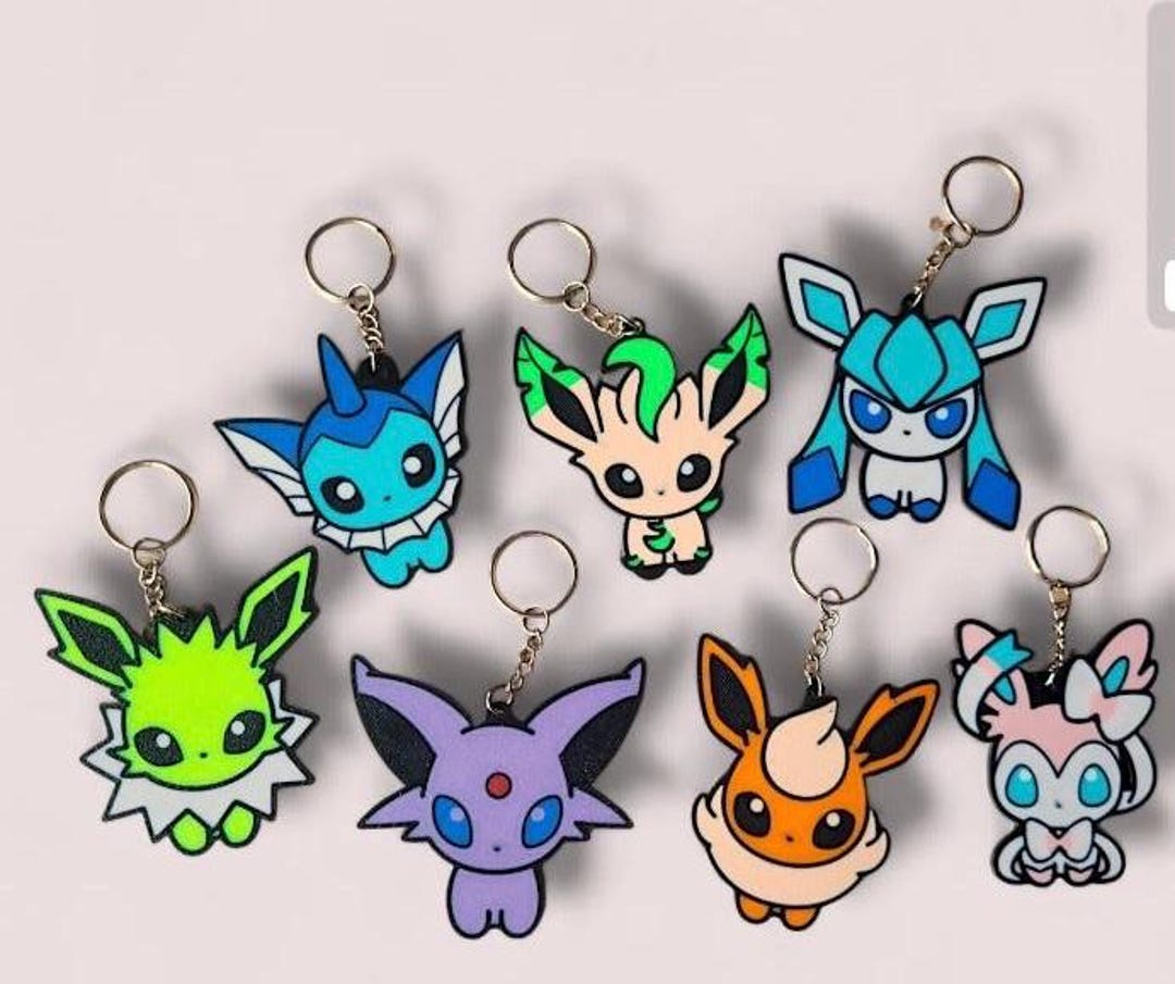 Pokemon Keychains Eevee Evolution - Etsy