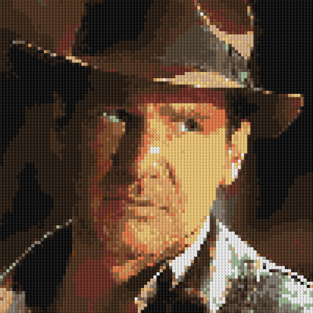 Indiana Jones Portrait Counted Cross Stitch Pattern Iconic Character ...