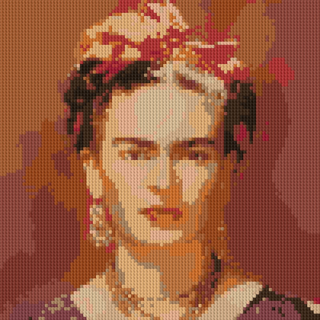 Frida Kahlo Portrait Counted Cross Stitch Pattern Iconic Mexican Artist ...