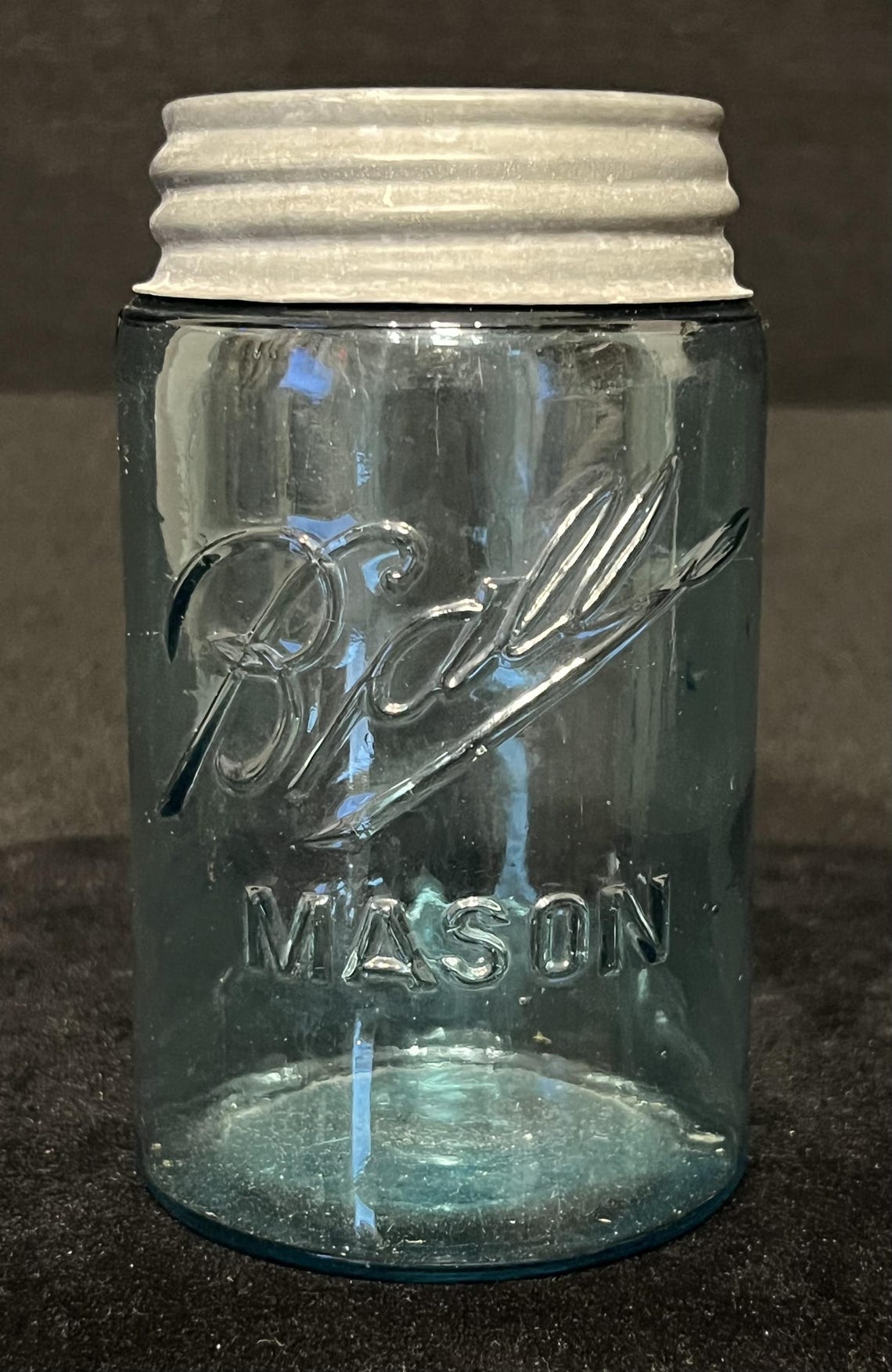 1900-1910 Ball 3-L Logo Turquoise/aqua Pint Mason Jar With Zinc and ...