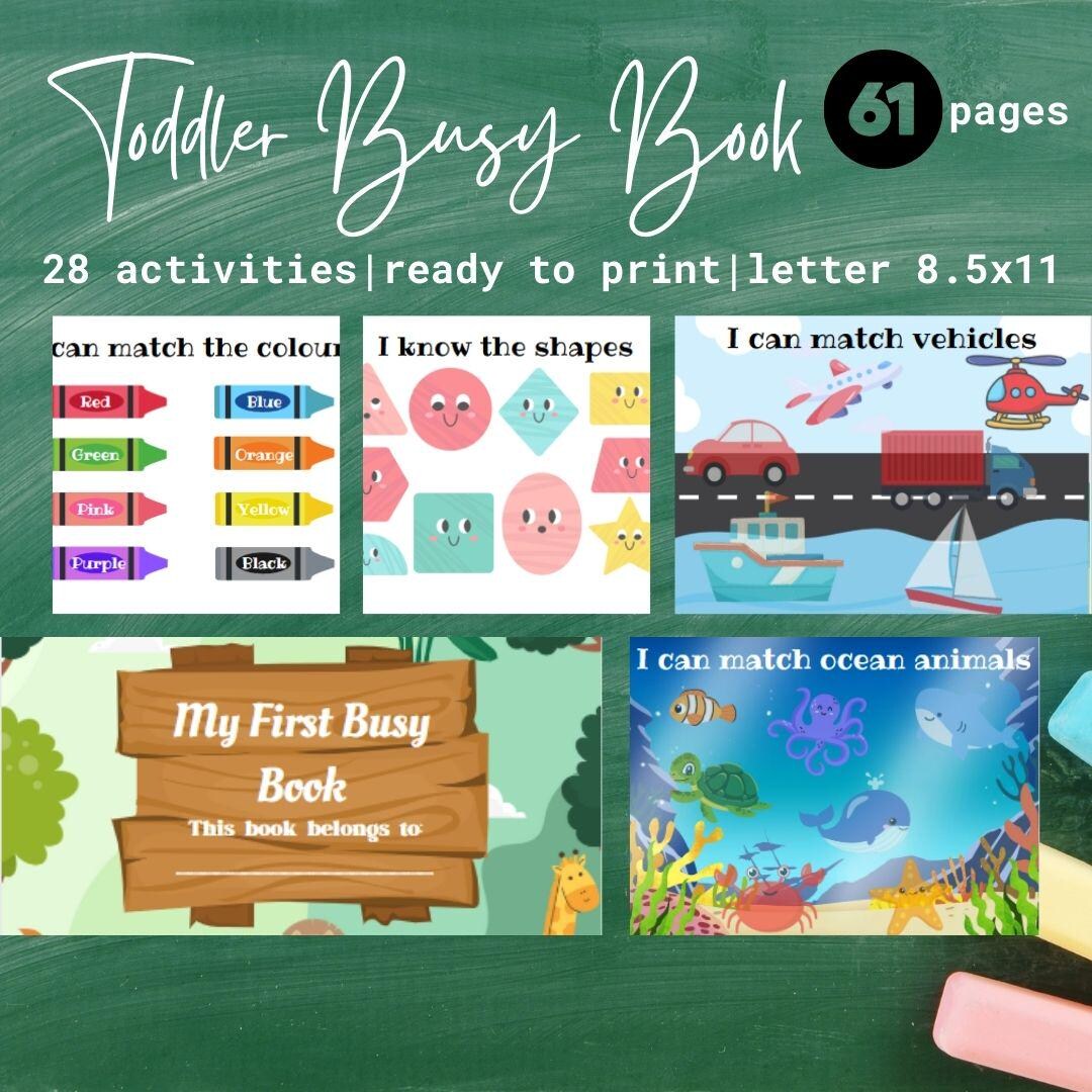 Toddler Learning Binder, Busy Book Printable, Preschool Activities ...