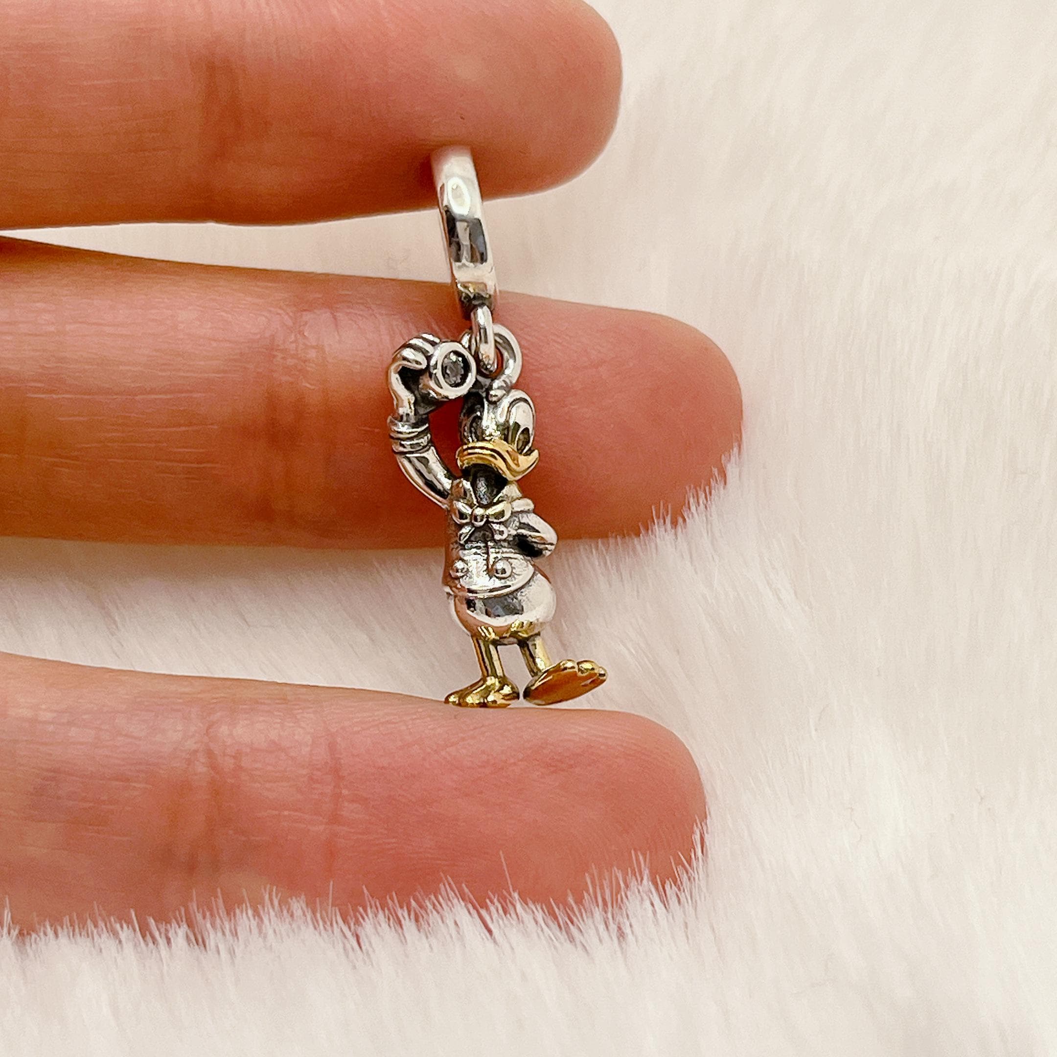 100th Anniversary Donald Duck Lab-grown Diamond Dangle Charm,silver ...