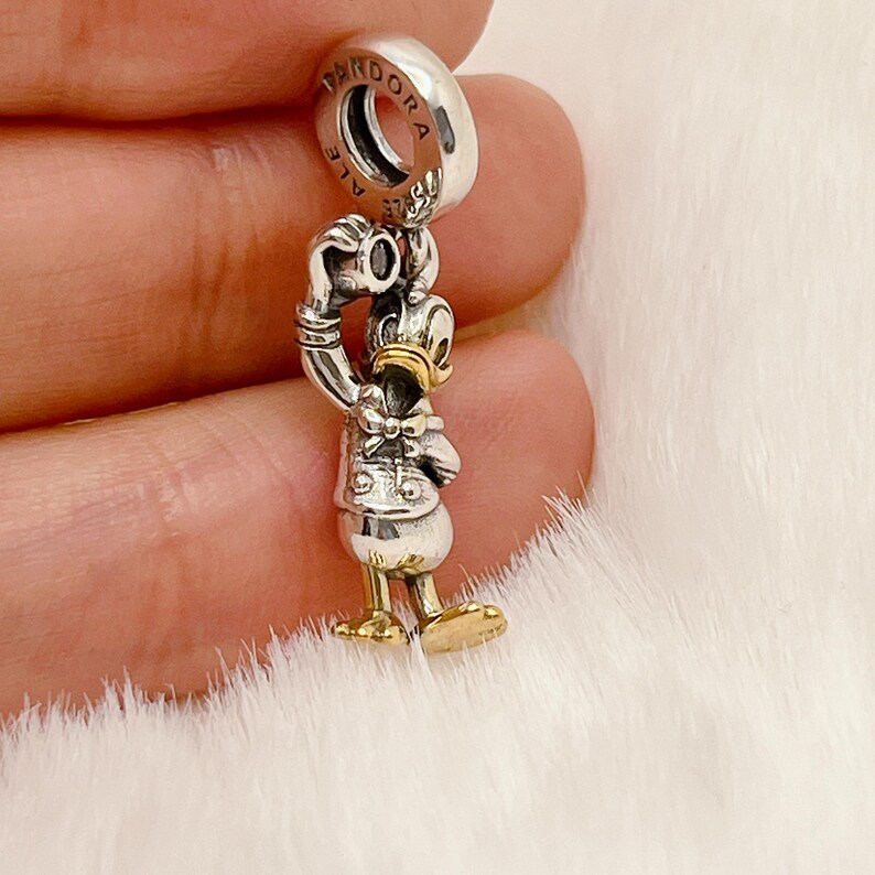 100th Anniversary Donald Duck Lab-grown Diamond Dangle Charm,silver ...