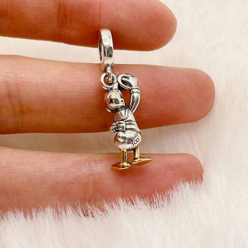 100th Anniversary Donald Duck Lab-grown Diamond Dangle Charm,silver ...