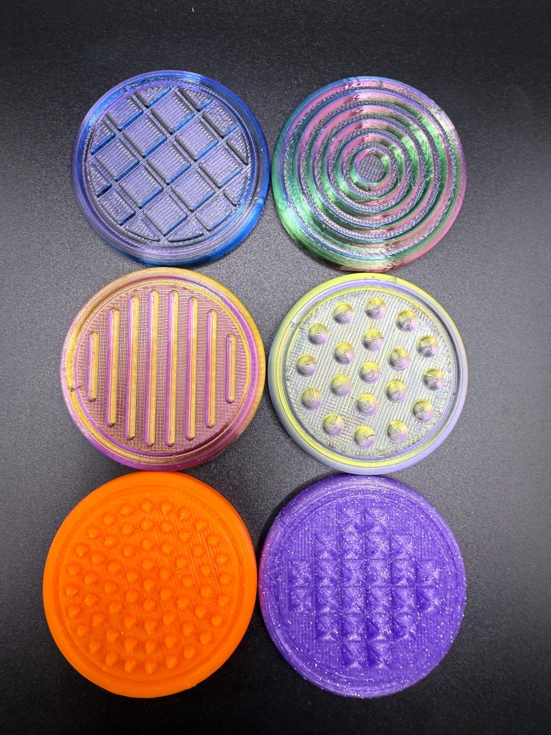 3D Printed Textured Disc Set – 6 Unique Patterned Pucks | Interactive ...