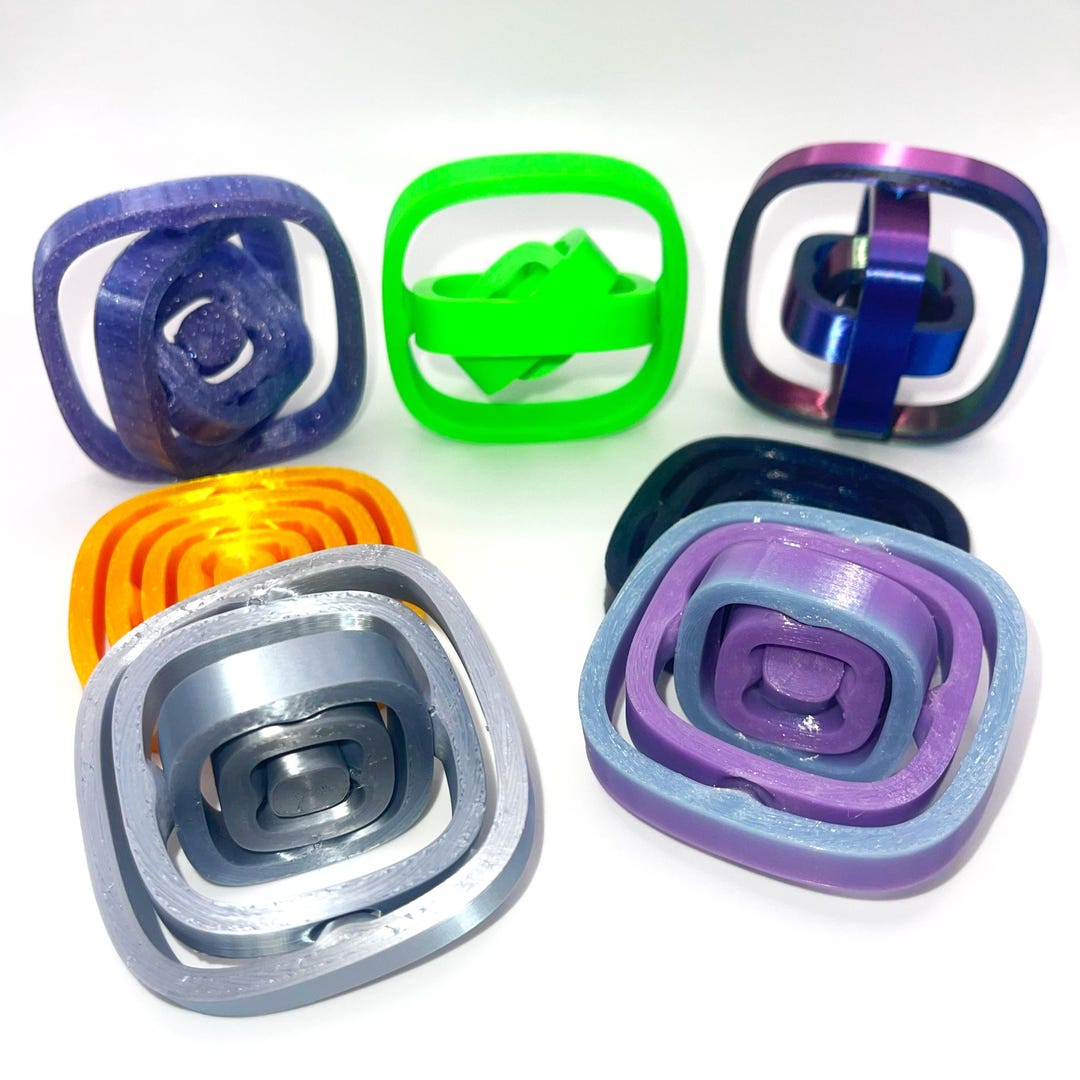 Square Gyroscopic 3D Printed Fidget Spinner Smooth, Satisfying Spins ...
