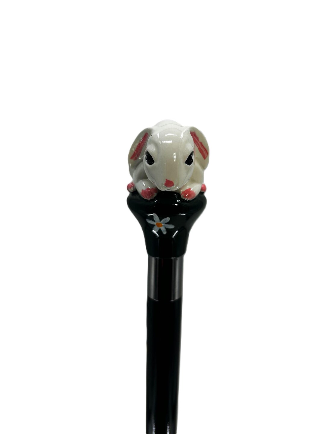 Italian White Rabbit Handle Cane Hand Carved Cane Wooden Walking Stick ...