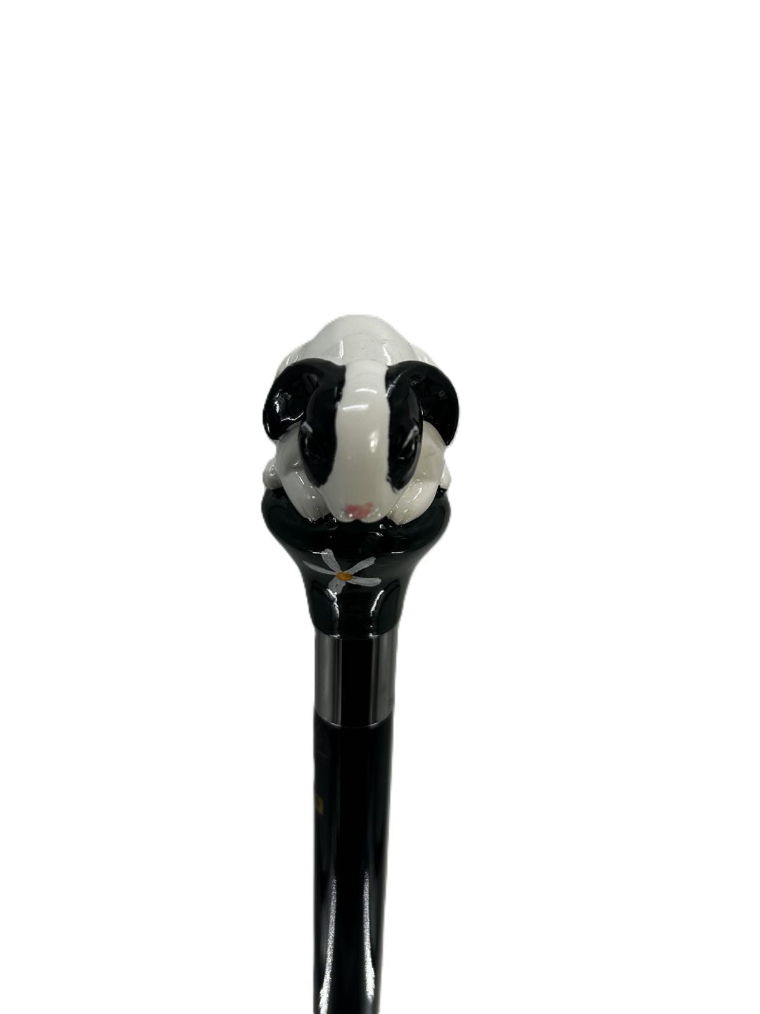 Italian White and Black Rabbit Handle Cane Hand Carved Cane Wooden ...
