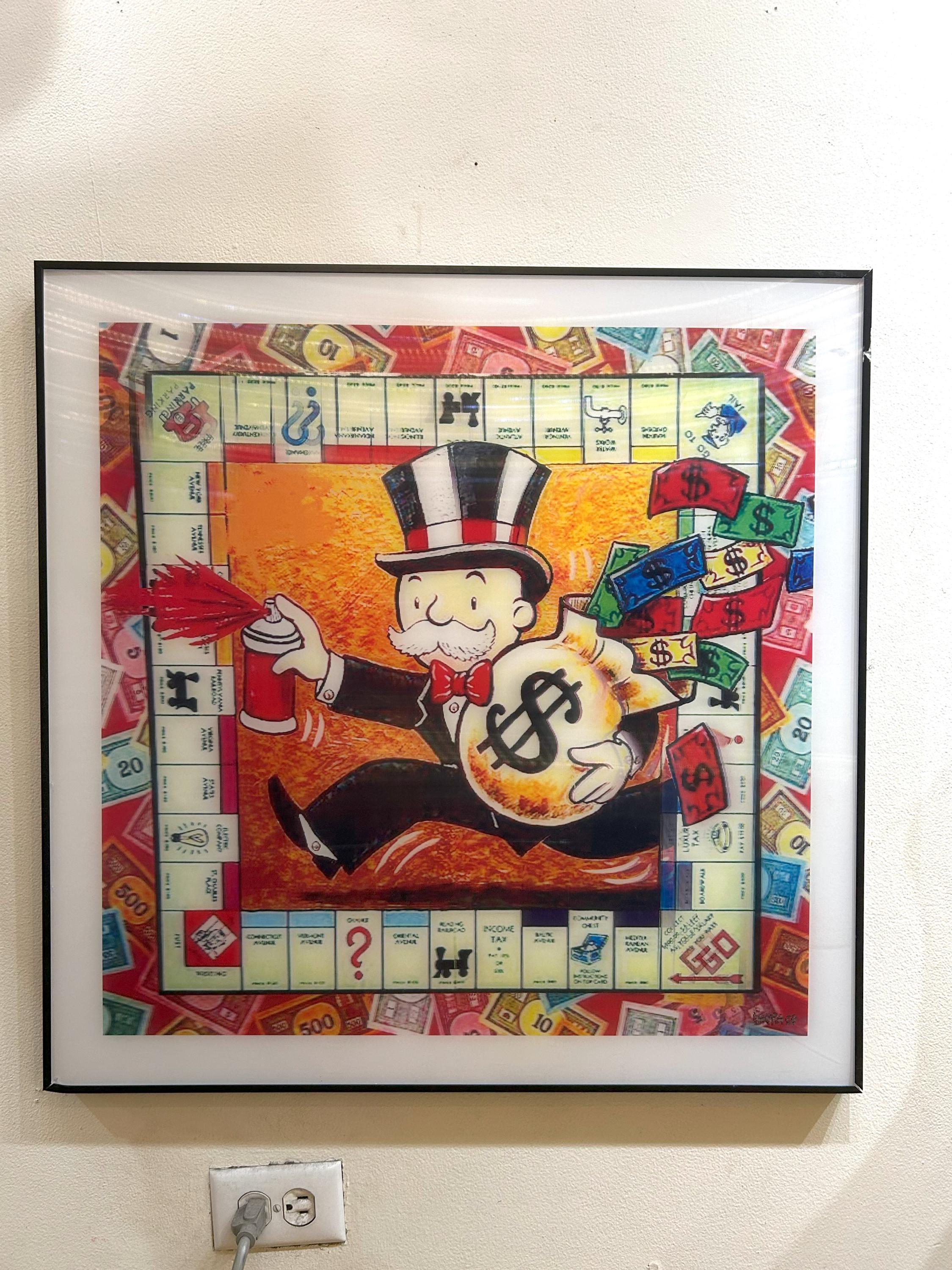 Mr. Monopoly Lenticular, Three Piece Dimensional Bedroom Moody Wall Art ...
