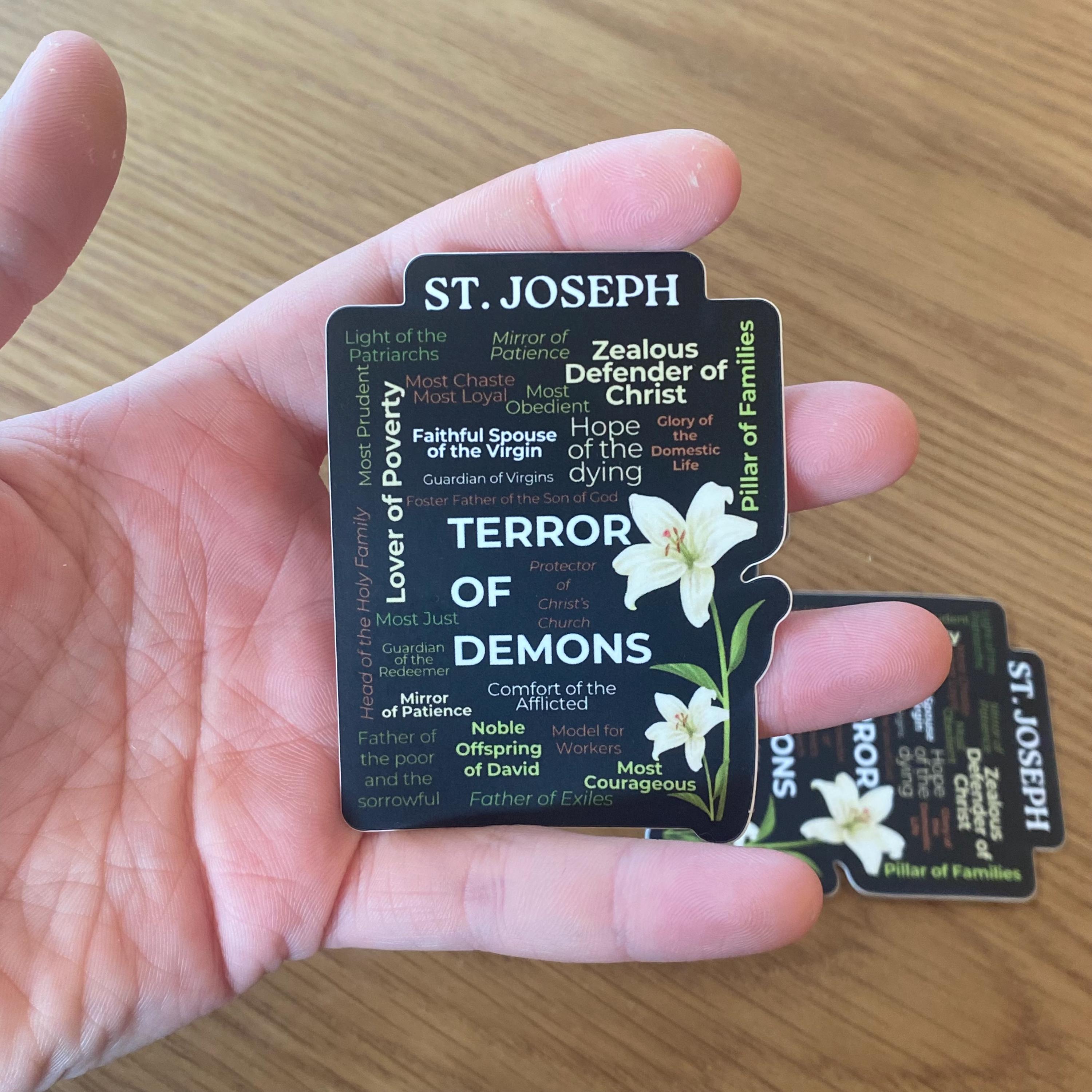 St Joseph Titles Catholic Sticker - Etsy
