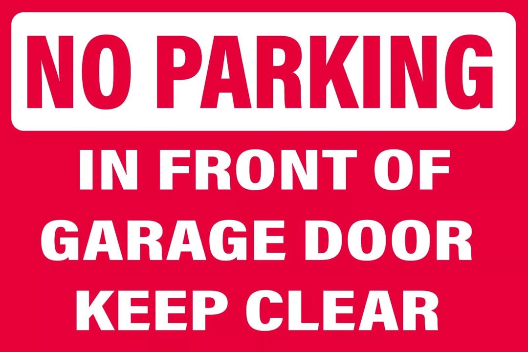 No Parking Garage Door Sign: Weatherproof, Multiple Sizes - Etsy