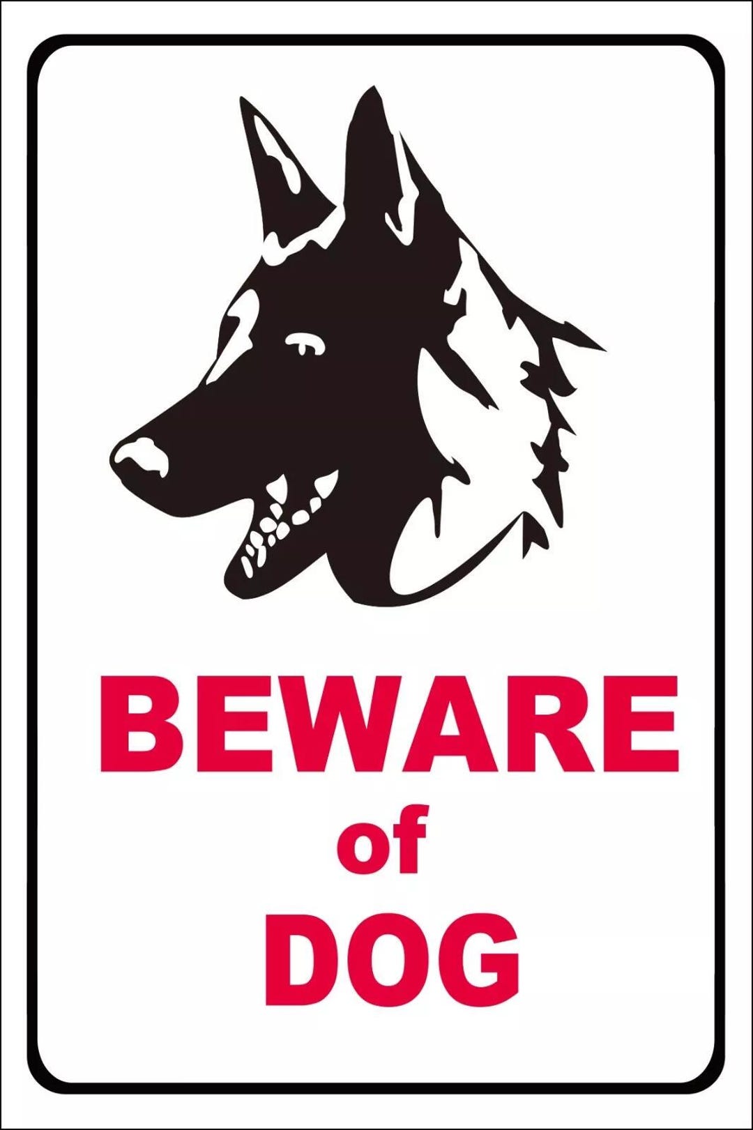 Beware of Dog Sign, Outdoor Warning, Bold Letters (weatherproof ...