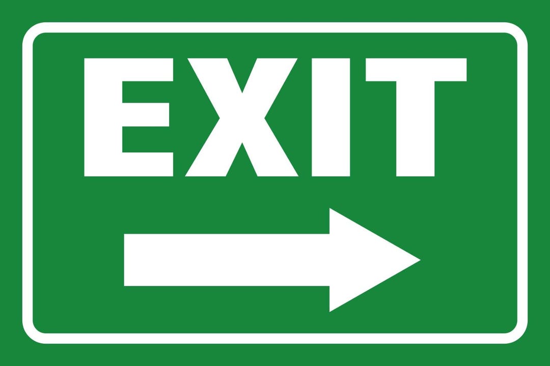 Exit Sign ( Right Arrow ) - Various Sizes Sign & Various Board Signage ...