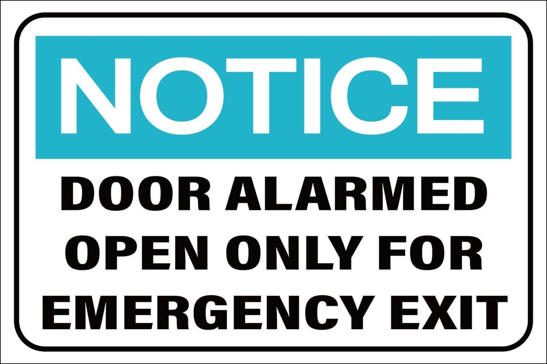 Emergency Exit Sign: Weatherproof Outdoor Door Alarm - Etsy Australia