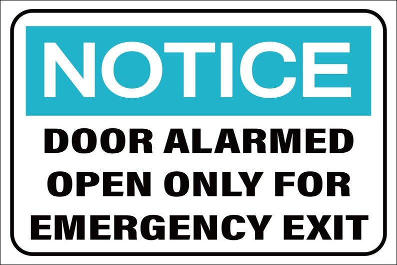 Emergency Exit Sign: Weatherproof Outdoor Door Alarm - Etsy Australia
