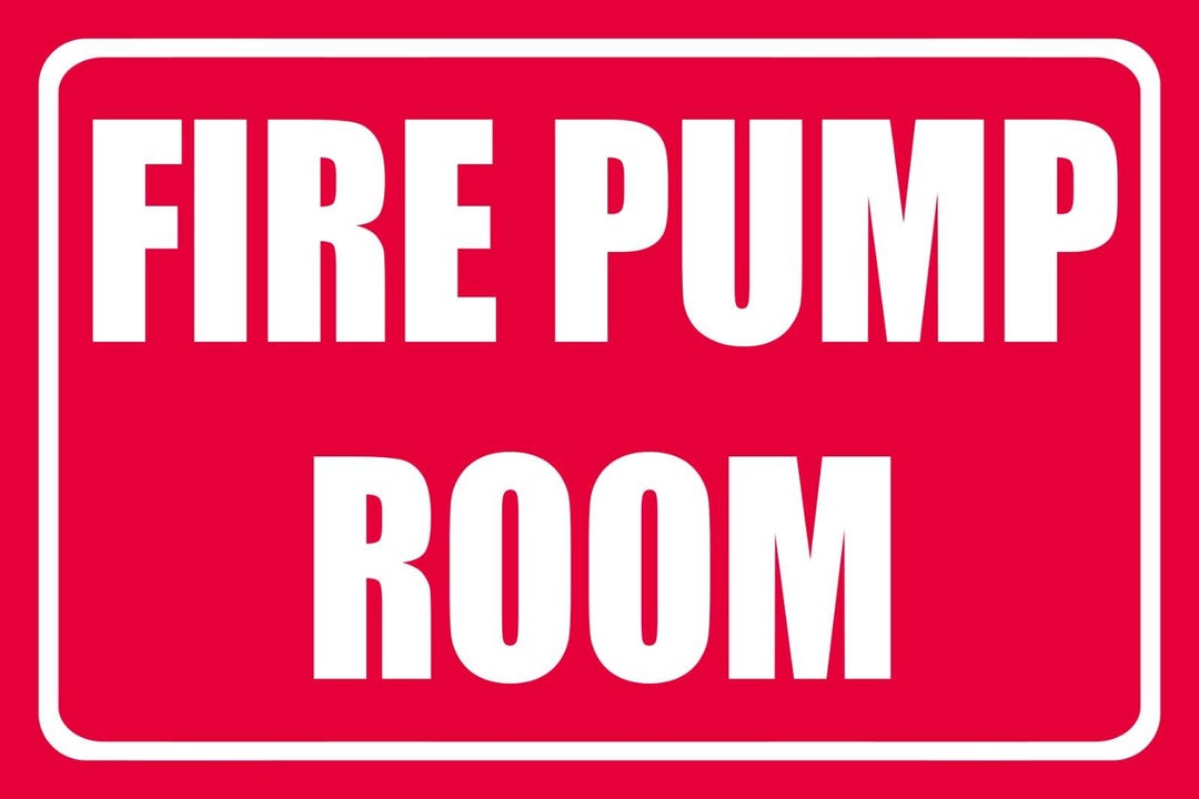 Fire Pump Room Sign - Various Board Signage Options - Etsy