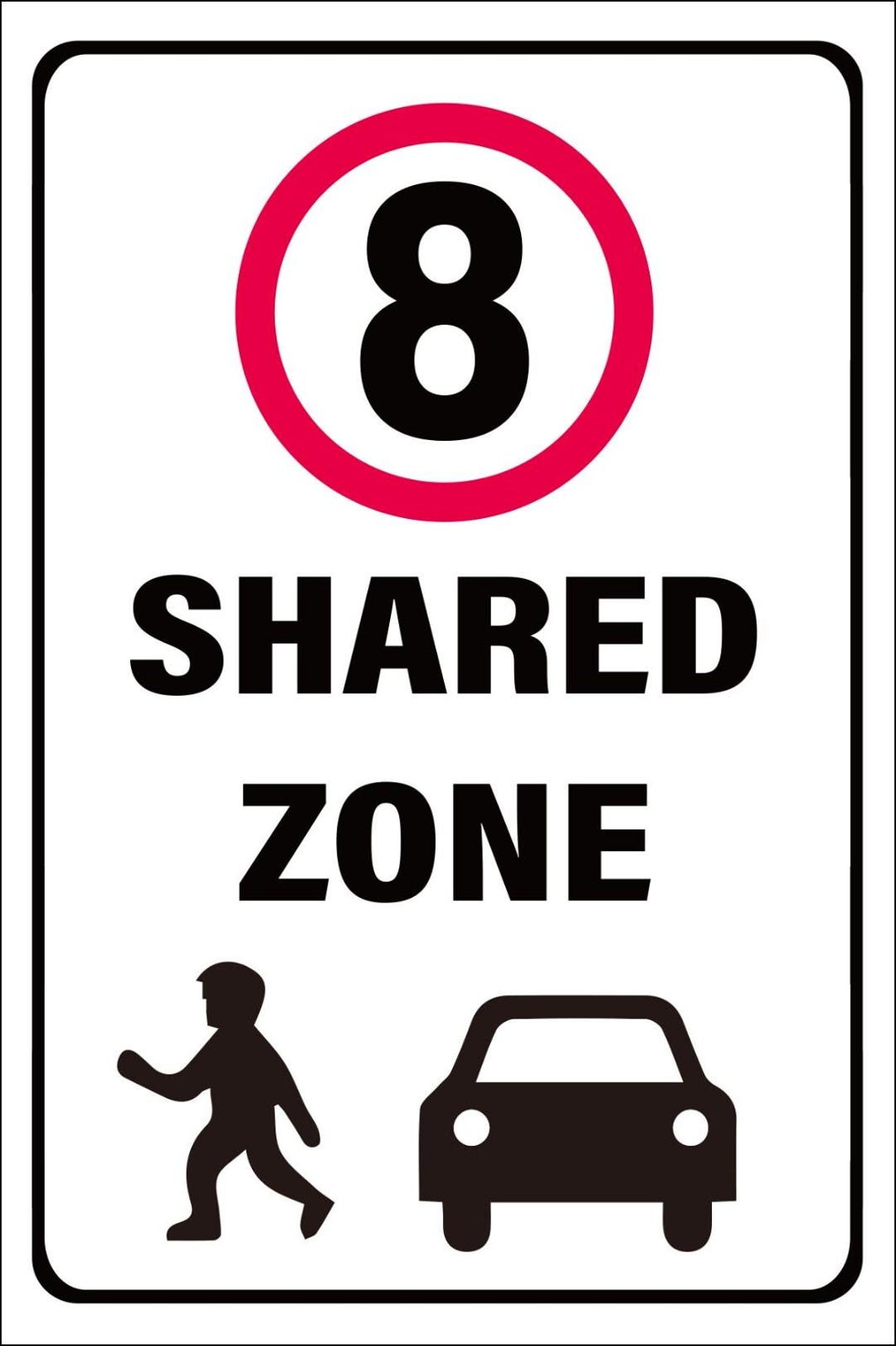 Speed Limit Sign: Shared Zone 8kph - Weatherproof, Durable - Etsy