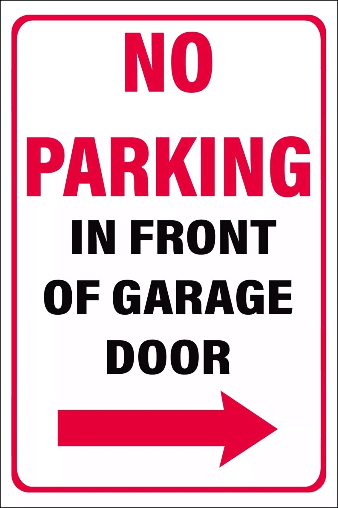 No Parking Garage Door Sign - Weatherproof Sticker or Aluminum Panel - Etsy