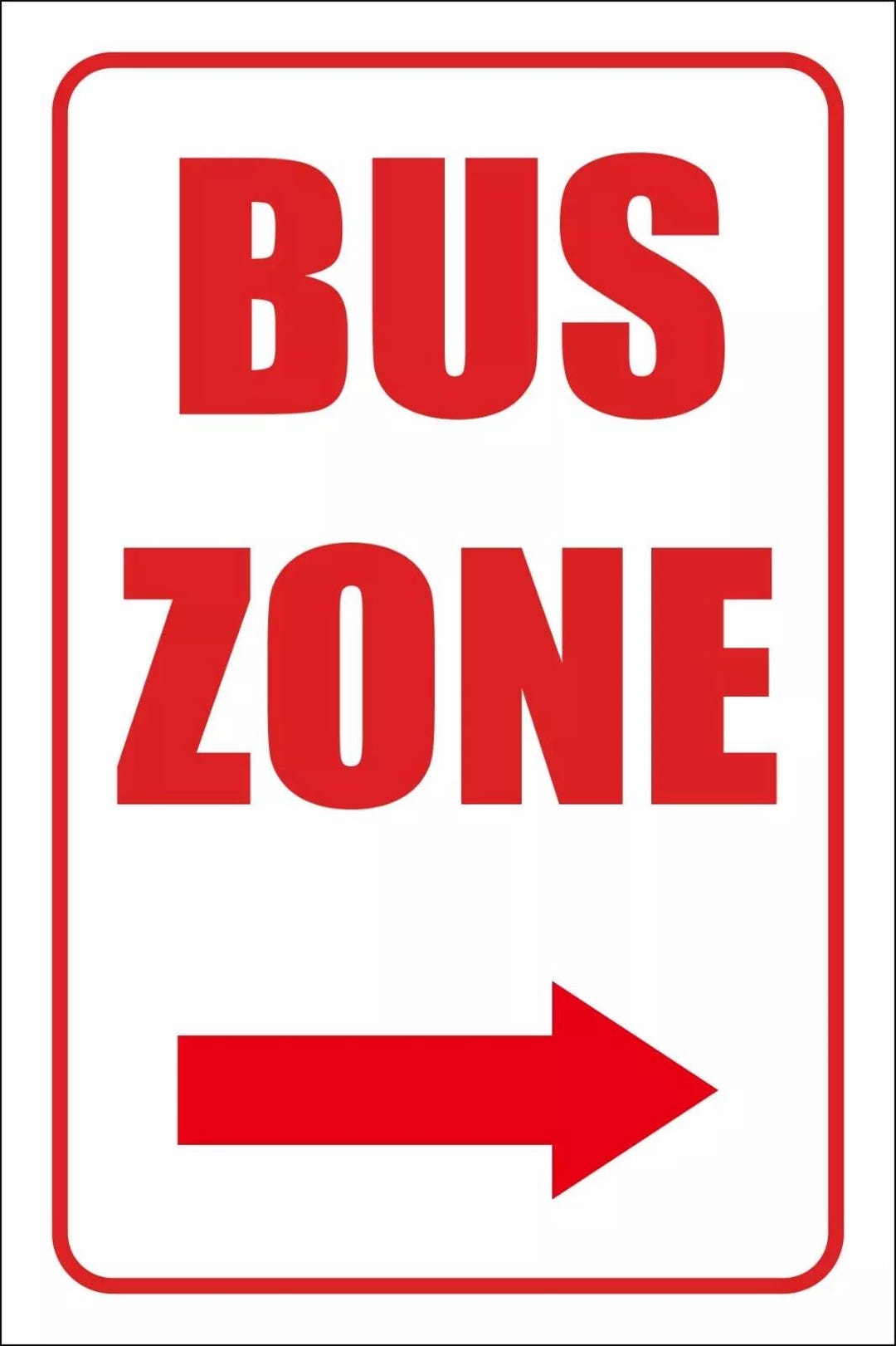 Bus Zone Sign With Right Arrow - Clear Directional Parking Marker - Etsy