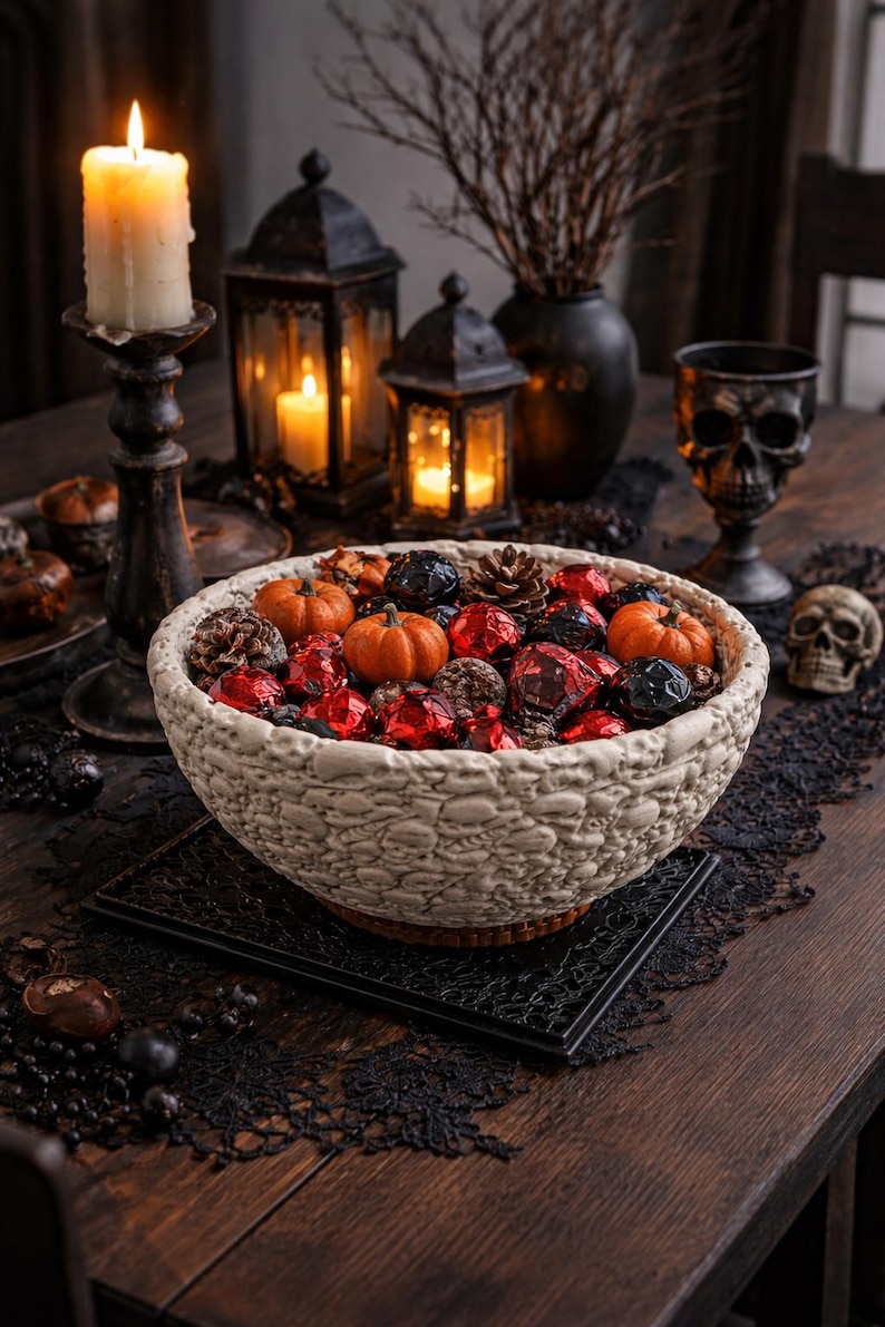 3D Printed Skull & Bone Bowl Gothic Candy Dish - Etsy