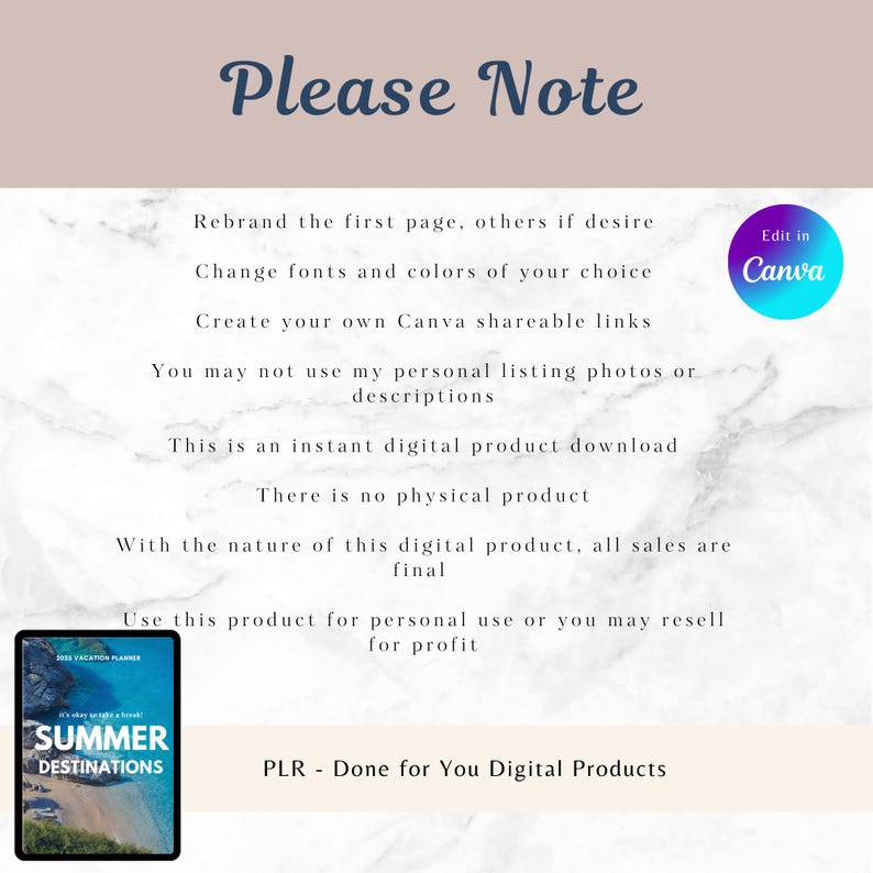 Travel Vacation Planner Organizer | PLR Canva | 65 Pg | Printable ...