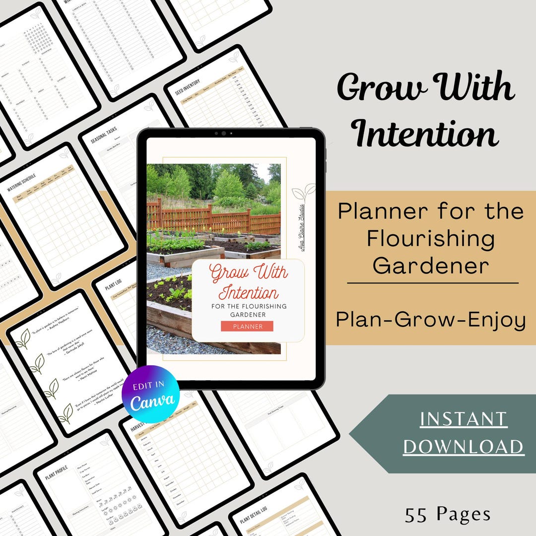 Garden Planner Printable | Editable Gardening Journal Organizer ...