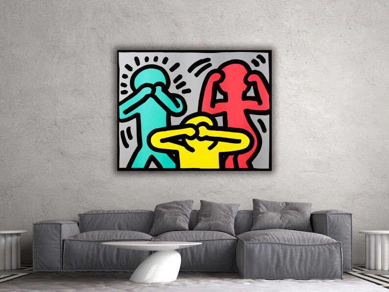 See No Evil, Hear No Evil, Speak No Evil by Keith Haring Wall Art ...