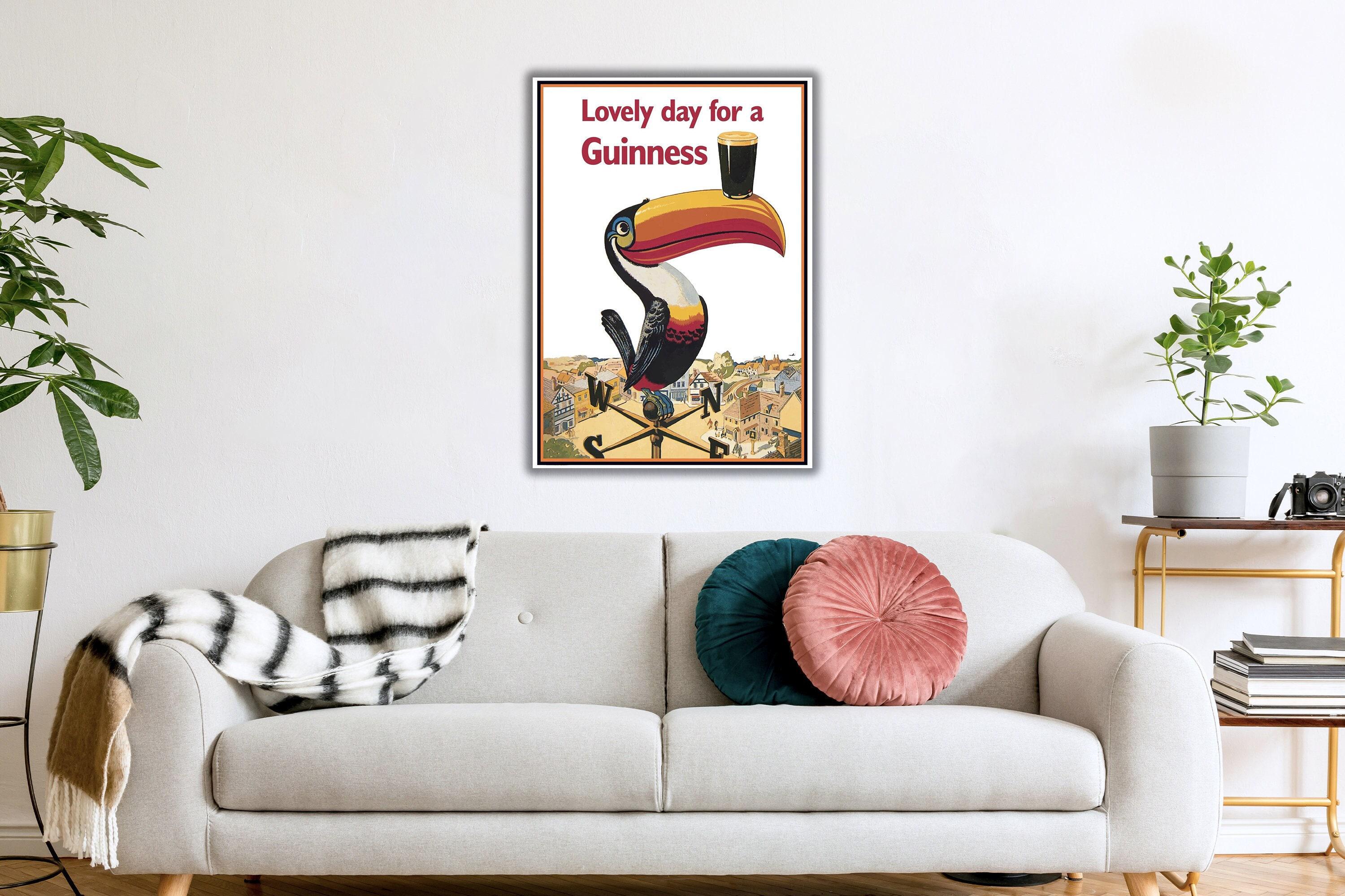 Guinness Bird Vintage Poster, Cotton Canvas Print - Etsy