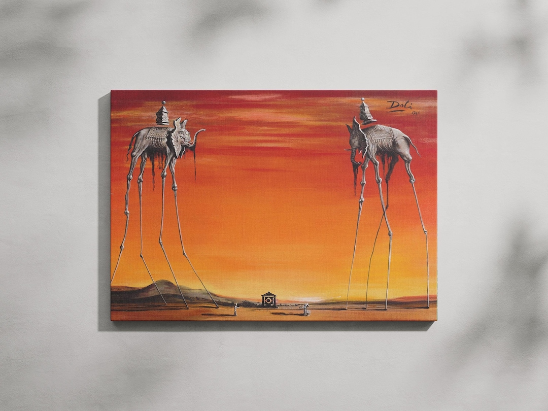 Salvador Dali Elephants Canvas Art Print, Surrealist Wall Decor - Etsy
