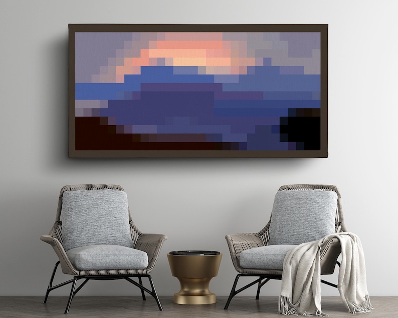 Minecraft Wall Art, Minecraft Sunset Ready to Hang Canvas, Large Wall ...