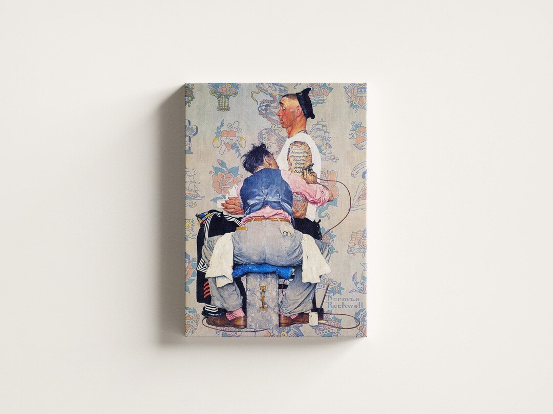 Tattoo Artist by Norman Rockwell Canvas Print, Illustration Artwork ...