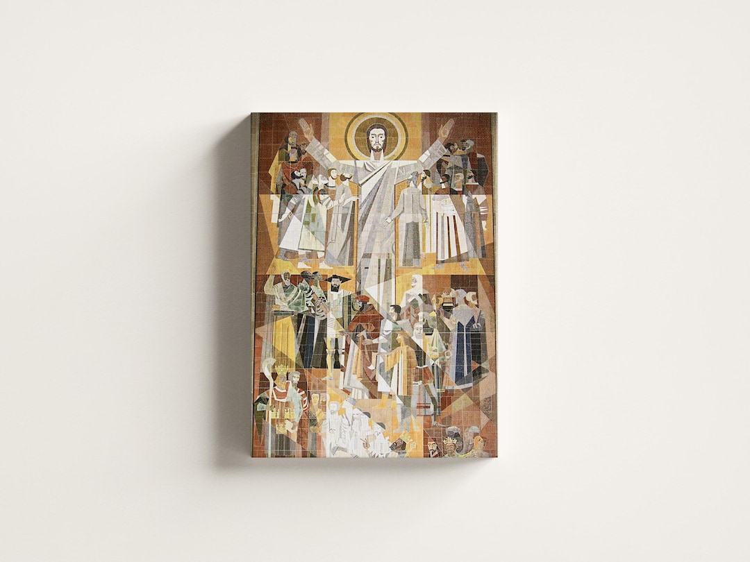 Touchdown Jesus Wall Art, Notre Dame Landmark Mosaic, Vintage Campus ...