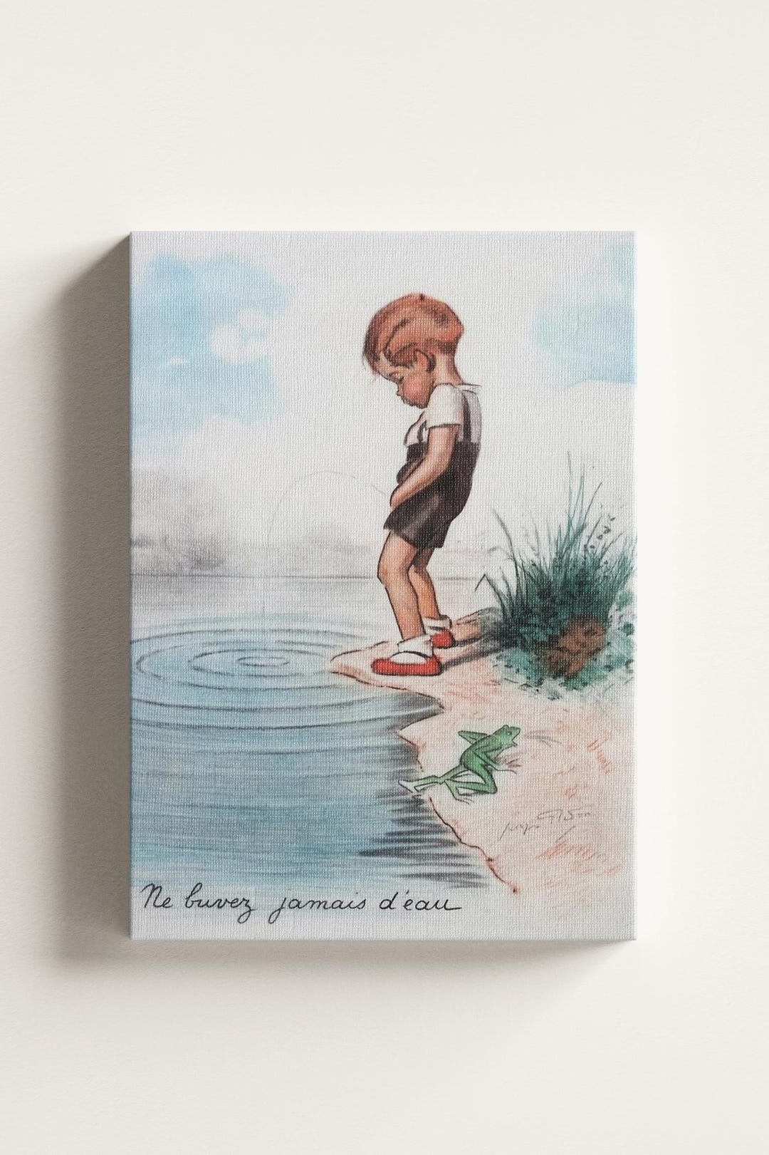 Boy Peeing in the Lake Canvas Print – Funny Retro Poster Art - Etsy