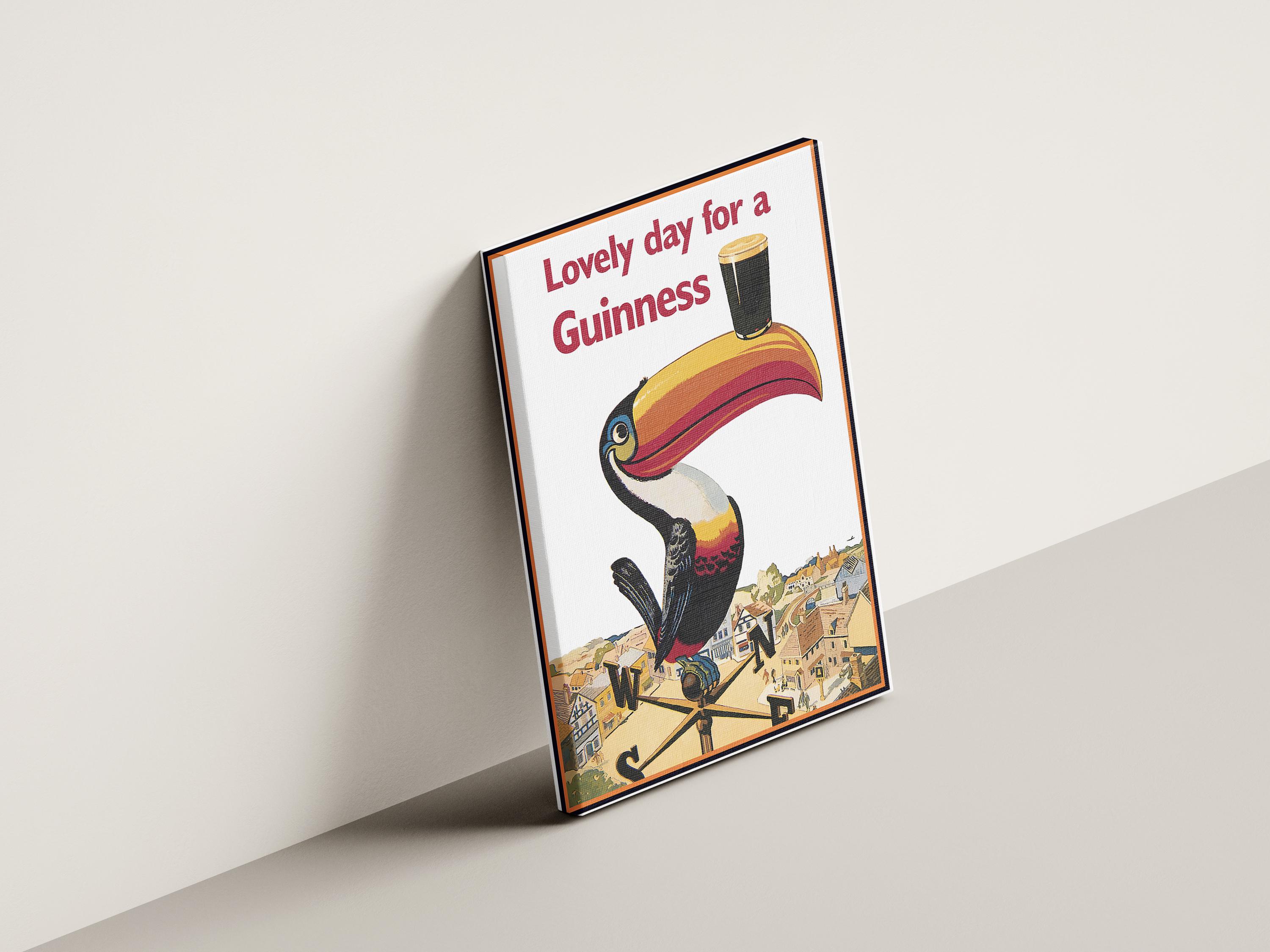 Guinness Bird Vintage Poster, Cotton Canvas Print - Etsy