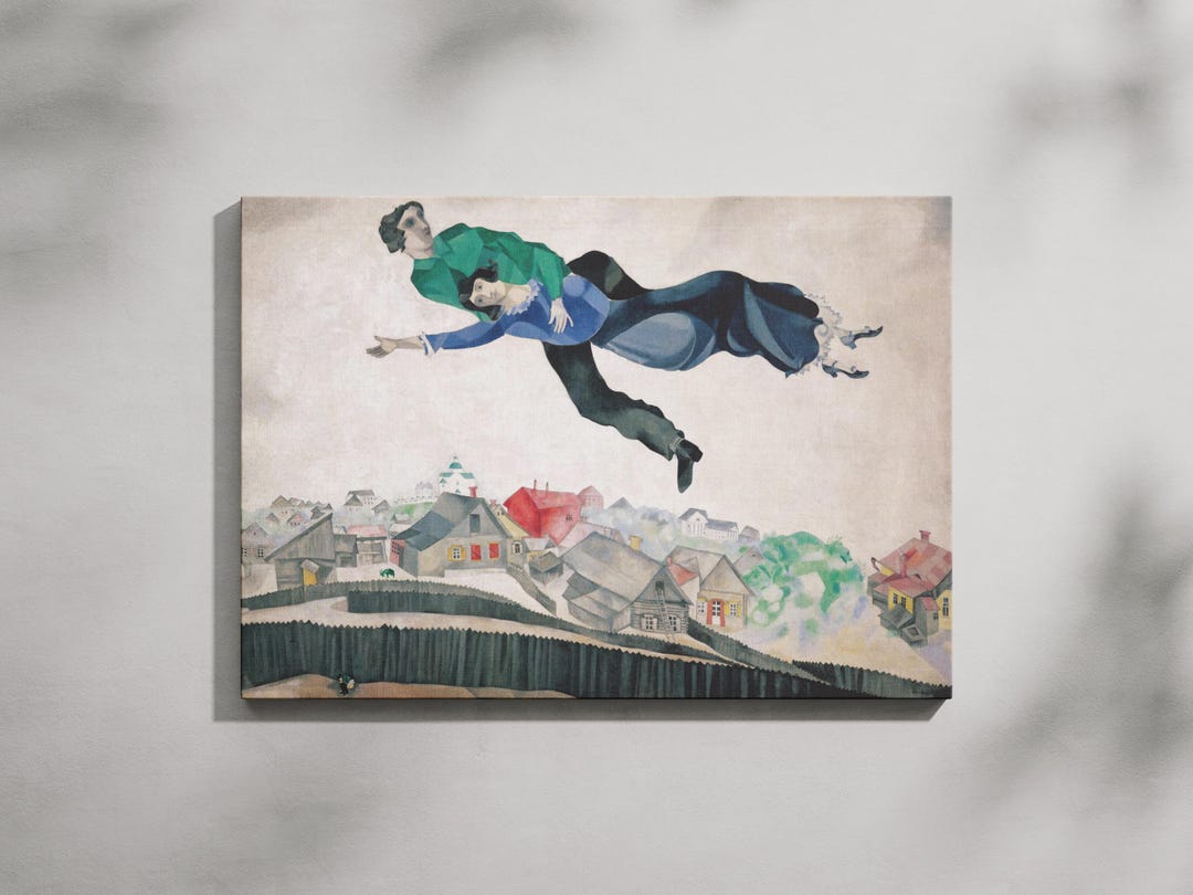 Marc Chagall "over the Town" Canvas Print: Romantic Surrealist Art - Etsy