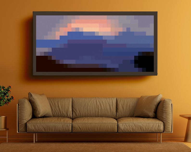 Minecraft Wall Art, Minecraft Sunset Ready to Hang Canvas, Large Wall ...
