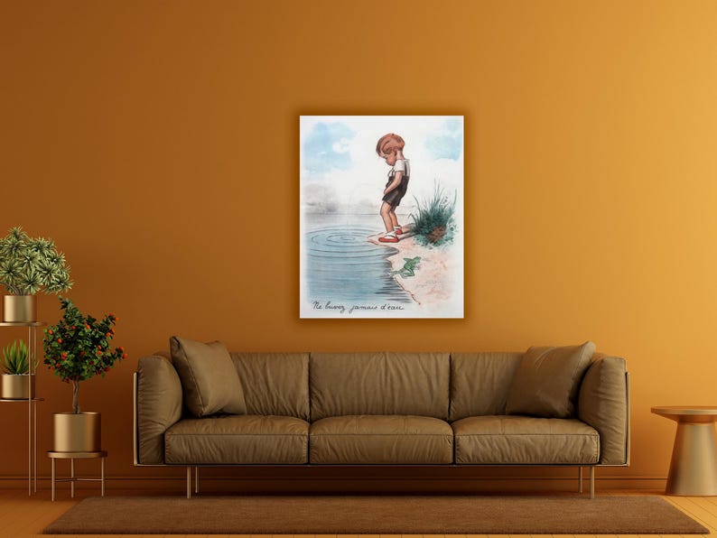 Boy Peeing in the Lake Canvas Print – Funny Retro Poster Art - Etsy