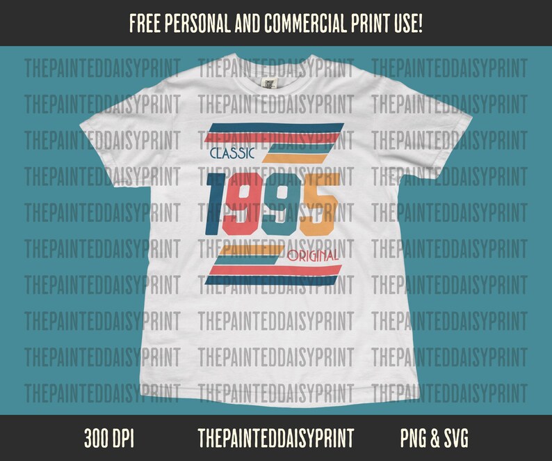 1995 Retro Birthday Design: PNG SVG (digital Download) - Etsy
