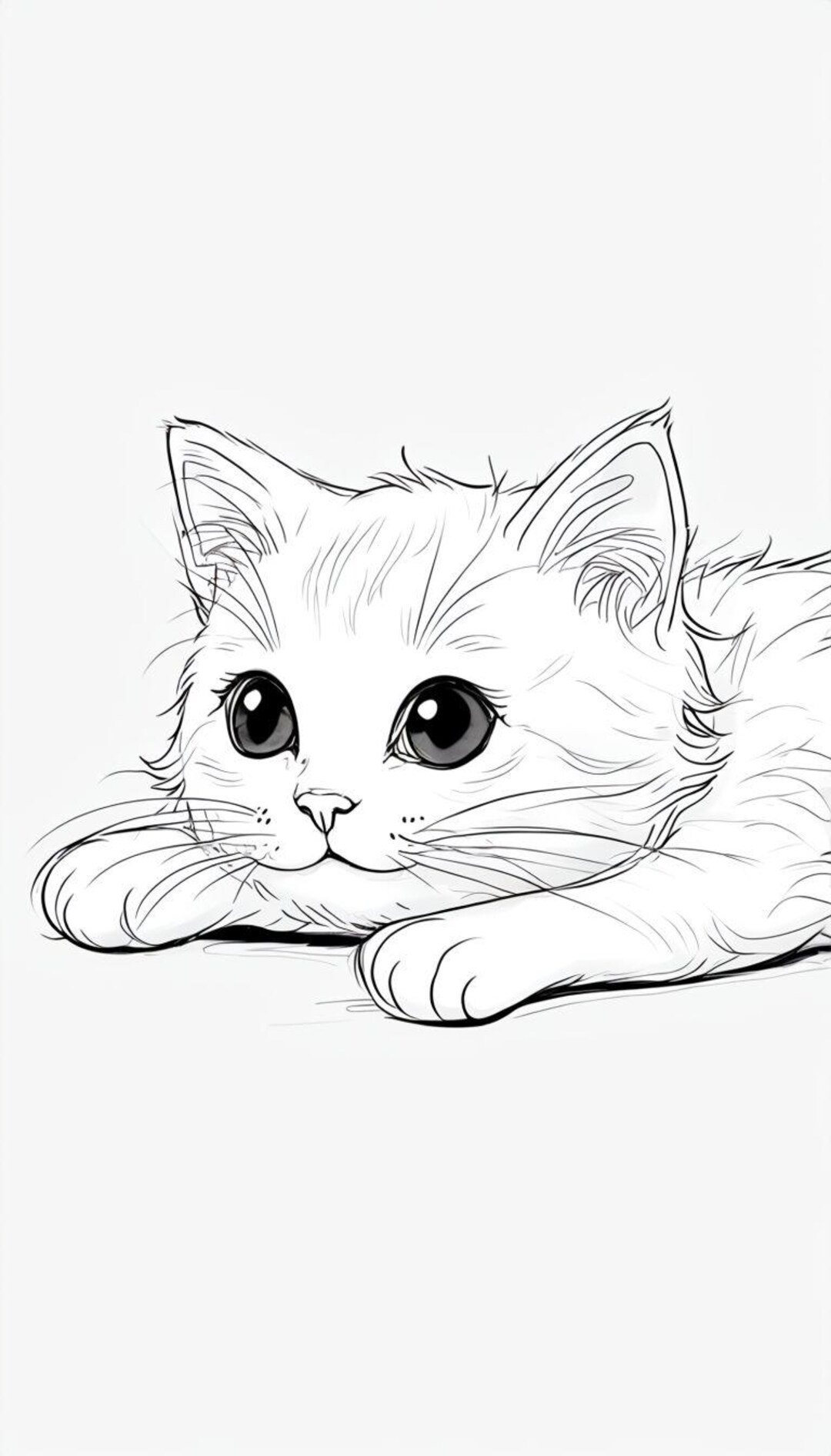 Pack of Adorable Cat Coloring Page – Anti-stress Printable for Kids and ...