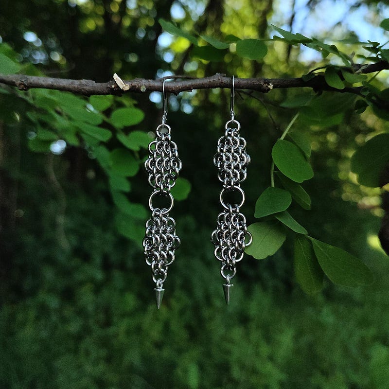 Chainmail Earrings - Etsy