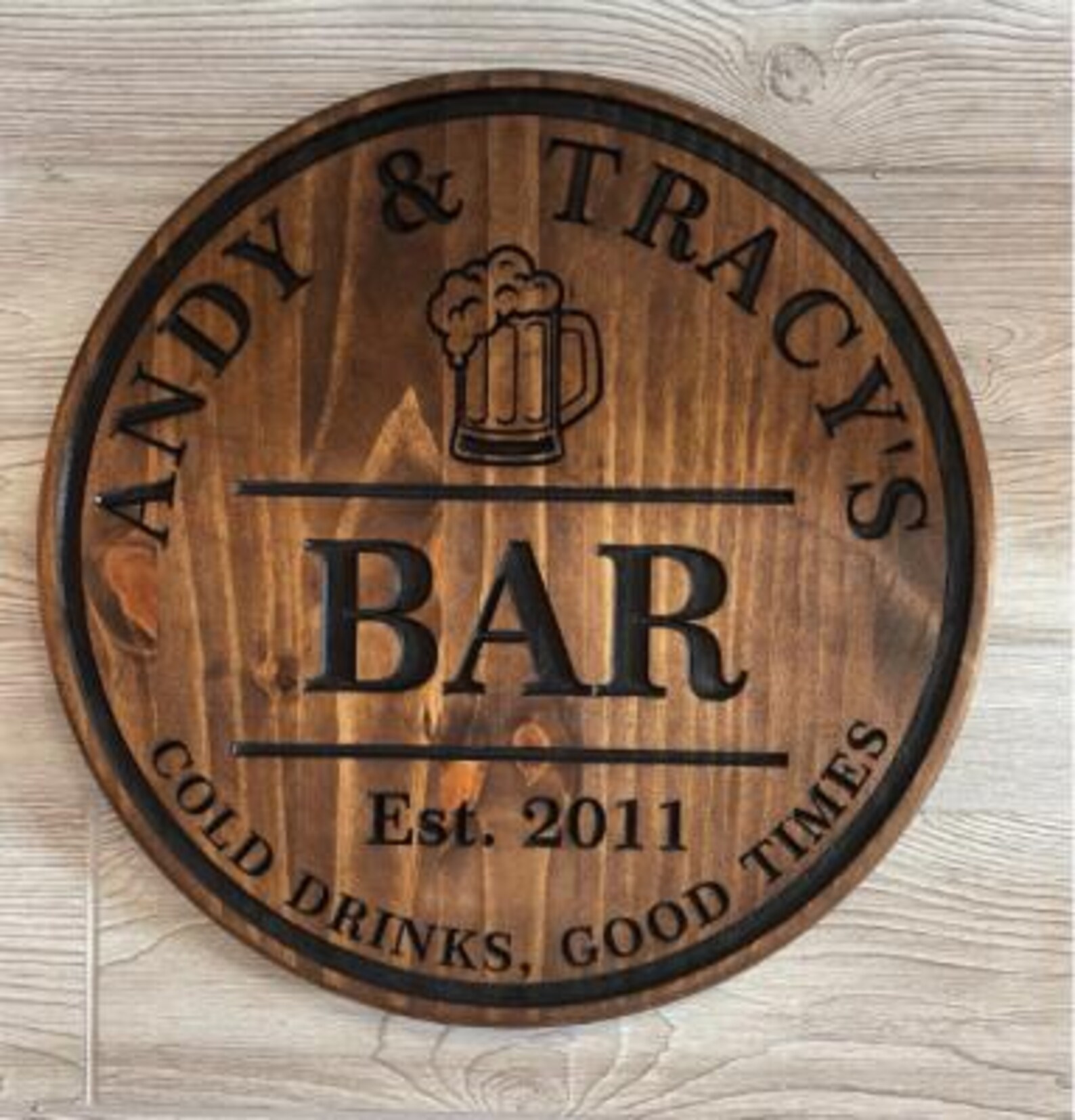 Custom Carved Wood Bar Sign – Personalized Man Cave Decor - Etsy