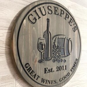 Custom Wine Cellar Sign – Personalized Carved Round Wood Sign - Etsy