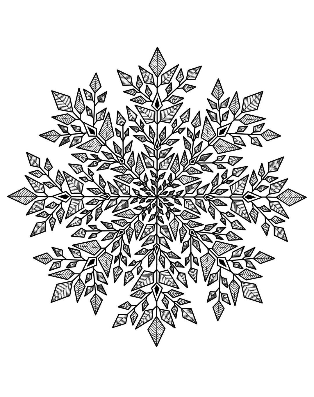 Snowflake Template: Royalty Free Traceable Pattern Bundle (jpg, Png ...