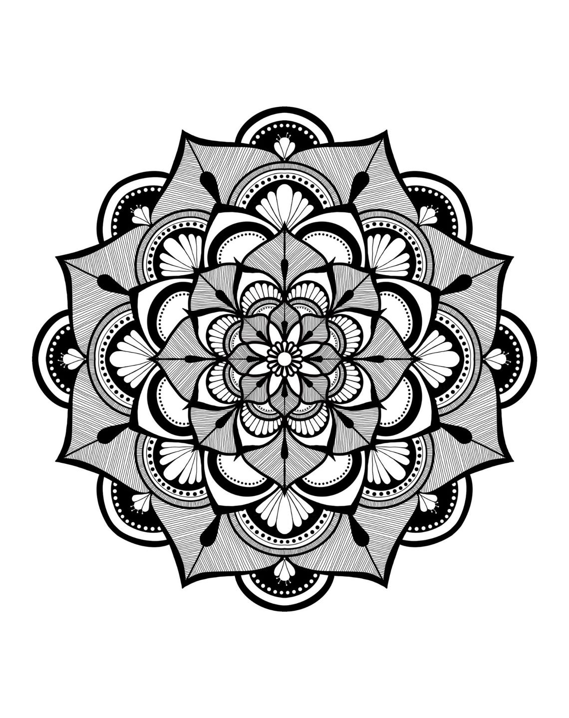 Meditate Radial Symmetry Template: Royalty Free Traceable Pattern ...