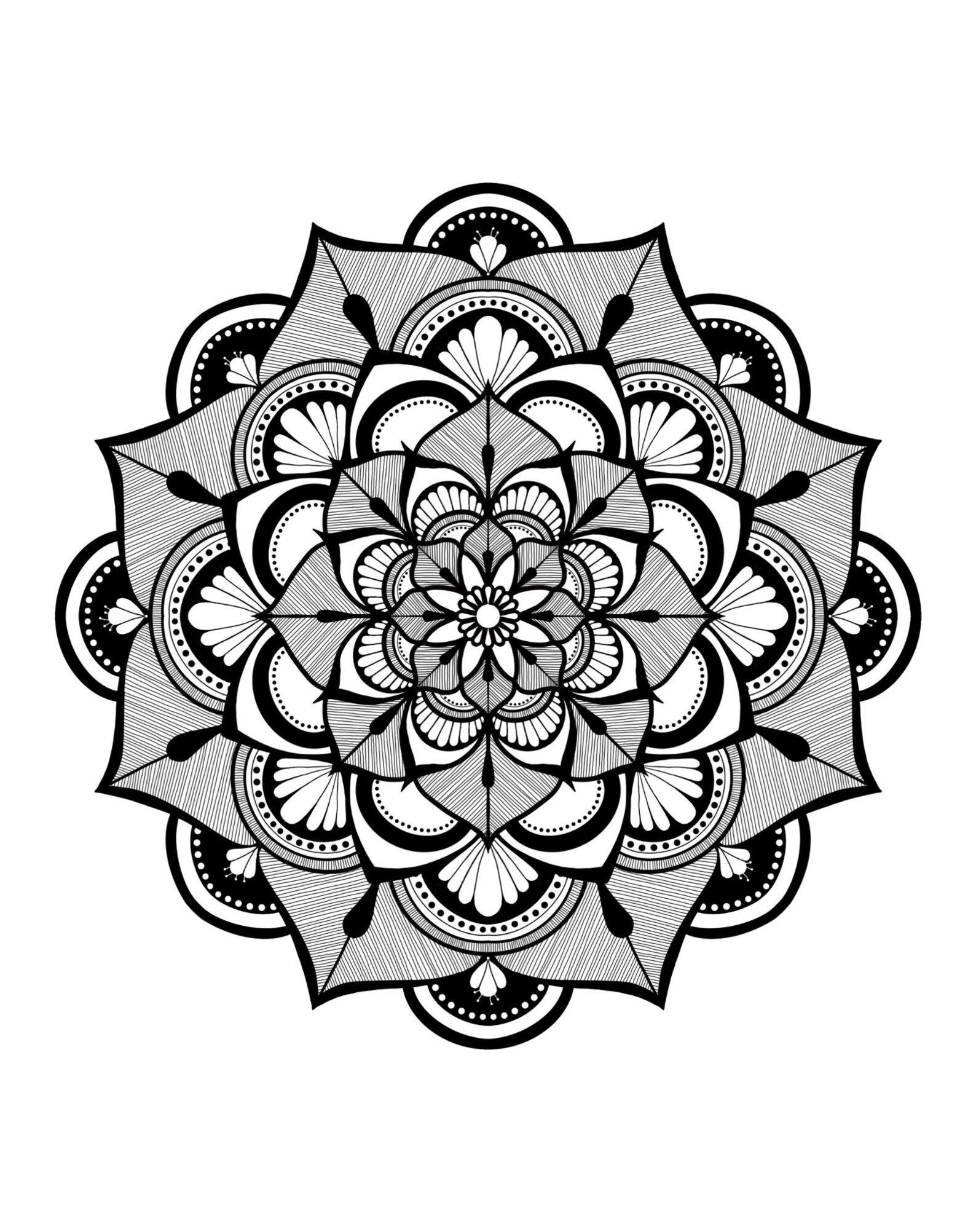 Meditate Radial Symmetry Template: Royalty Free Traceable Pattern ...