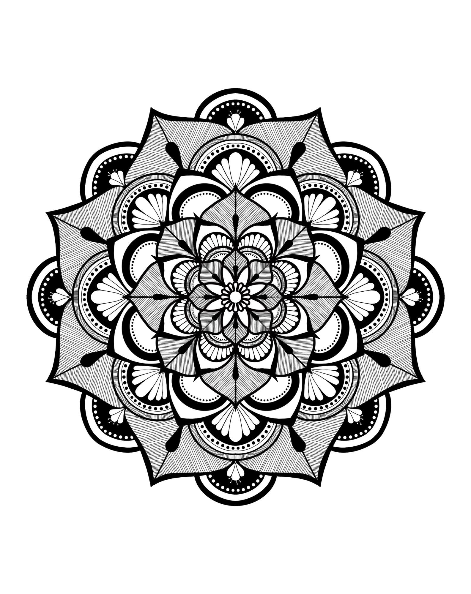 Meditate Radial Symmetry Template: Royalty Free Traceable Pattern ...