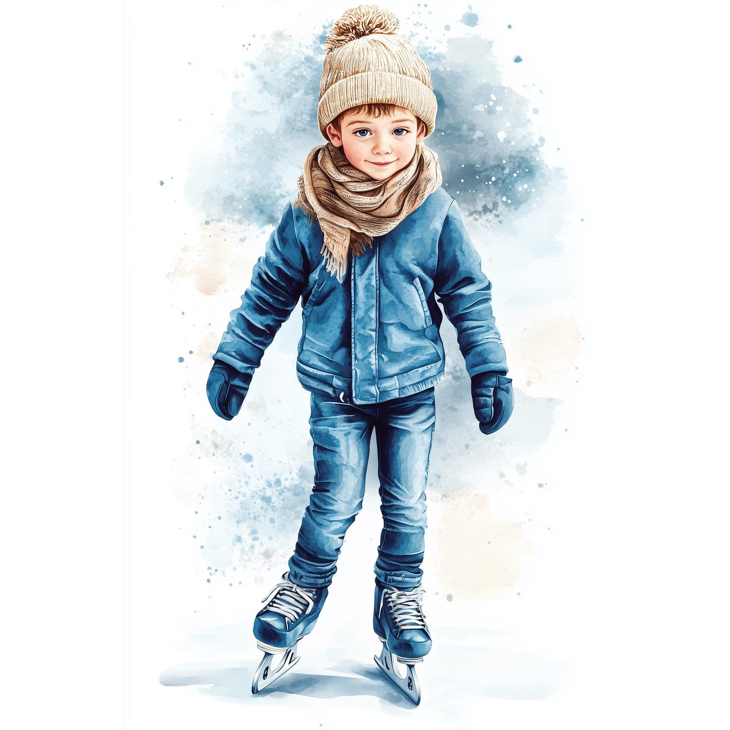 10 PNG Boys Ice Skating Clipart, High Resolution Watercolor ...