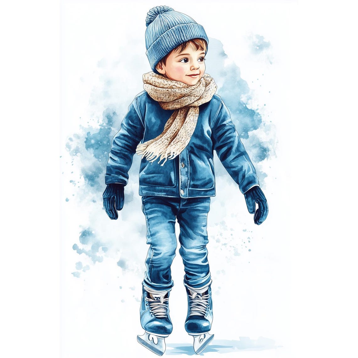 10 PNG Boys Ice Skating Clipart, High Resolution Watercolor ...