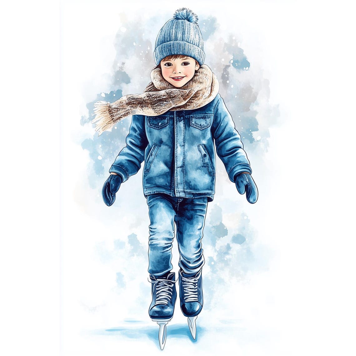 10 PNG Boys Ice Skating Clipart, High Resolution Watercolor ...